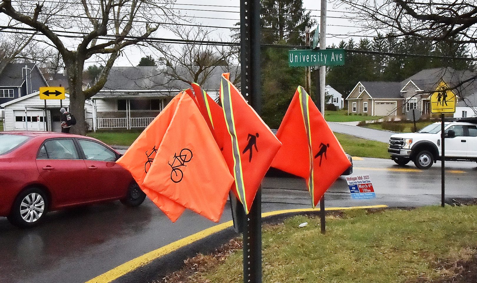 Pedestrian program has orange flags flying around Suncrest schools ...