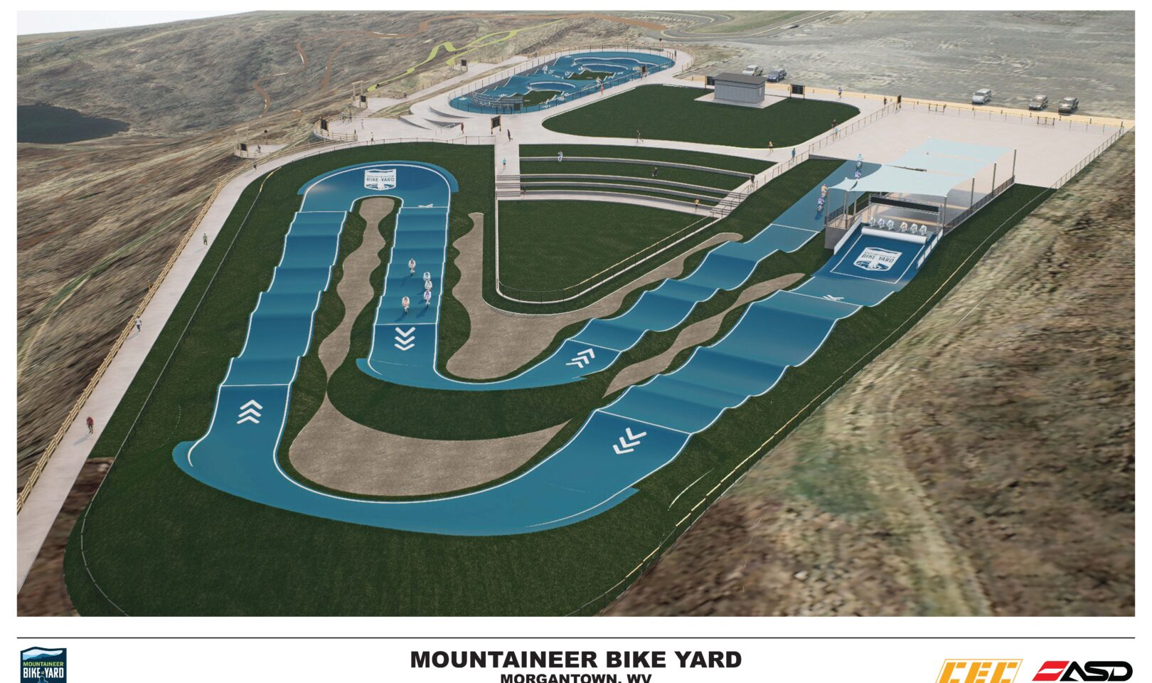 Mylan Park drops the checkered flag on Mountaineer Bike Yard project ...
